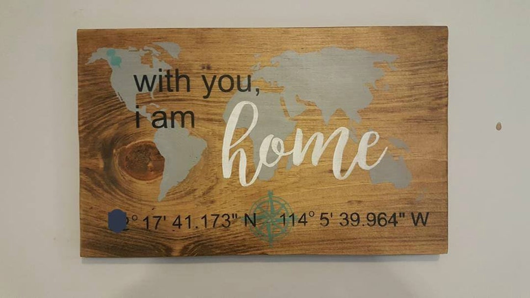 GPS Custom Sign - Solid Pine - 9x15 - Free Shipping - Etsy