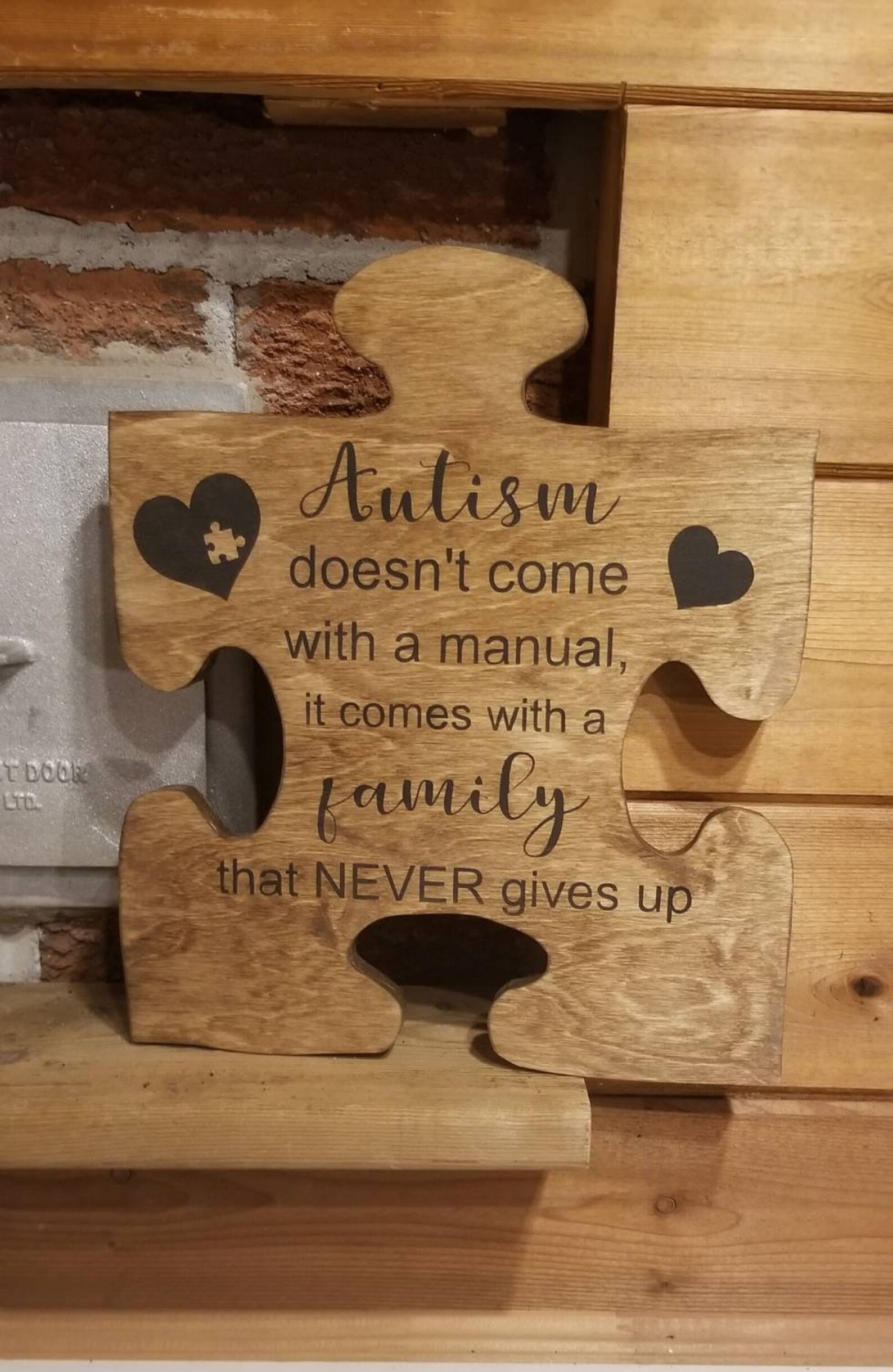 Autism Puzzle Piece Wooden Painted Sign Free Shipping | Etsy Canada