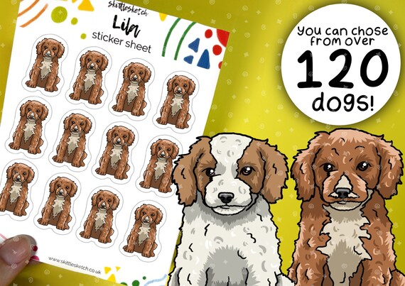Customisable Cavapoo Sticker Sheet Personalise Cockapoo | Etsy