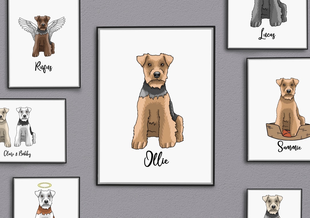 Personalized Welsh Terrier Print, Custom Digital Portrait for Welsh ...