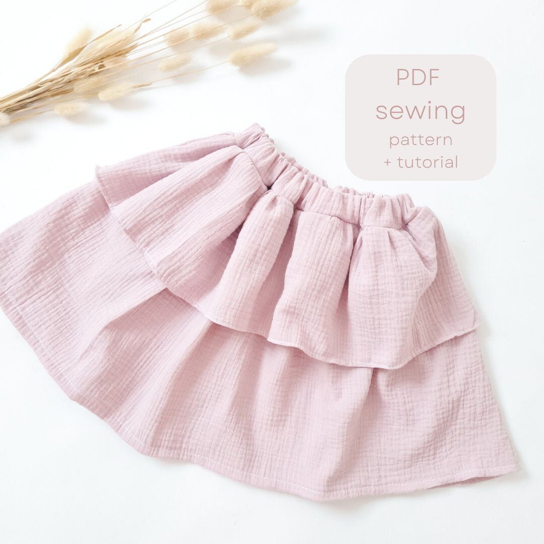 PDF Pattern Skirt - INSTANT DOWNLOAD - Sewing for Girl - Kids Skirt ...