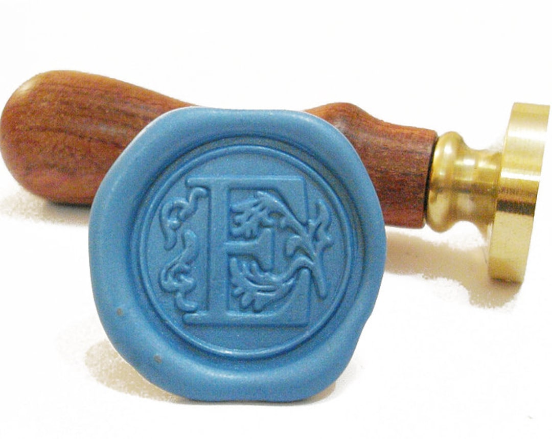 INITIAL LETTER E Wax Seal Stamp in Vintage Floral Design / Wedding ...