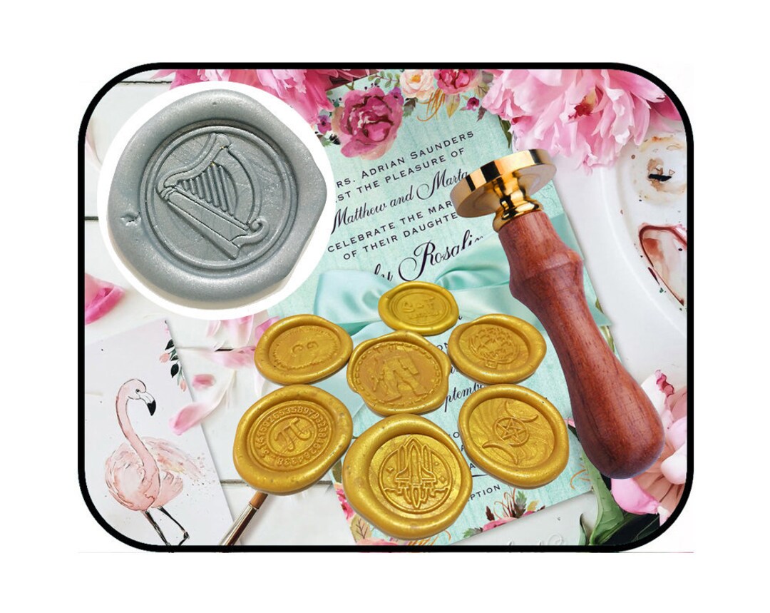 HARP Wax Seal Stamp / Wedding Party / Birthday Invitation / Music Event ...