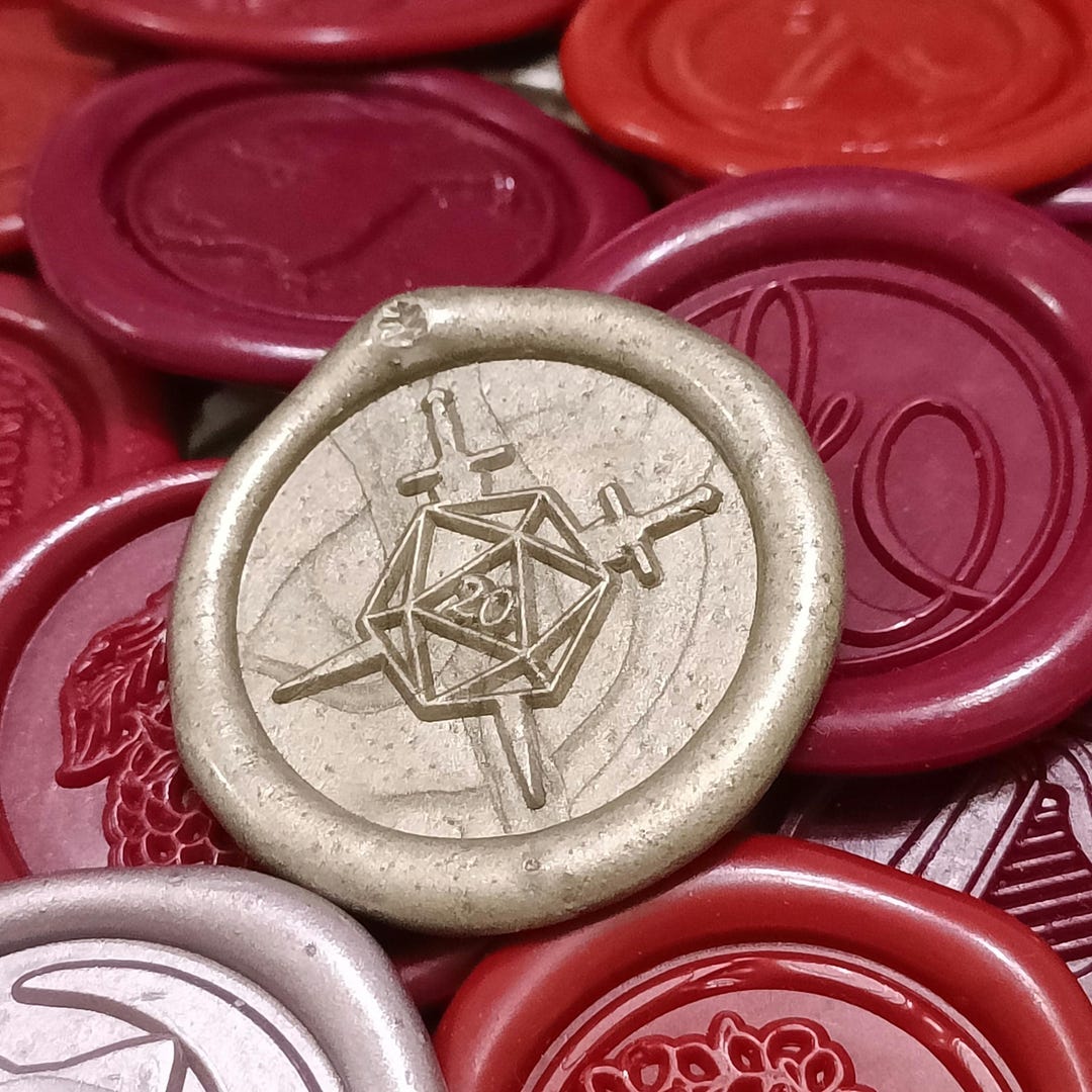D20 Swords Wax Seal Stamp: Invitation Envelope Seal & Stick Set - Etsy