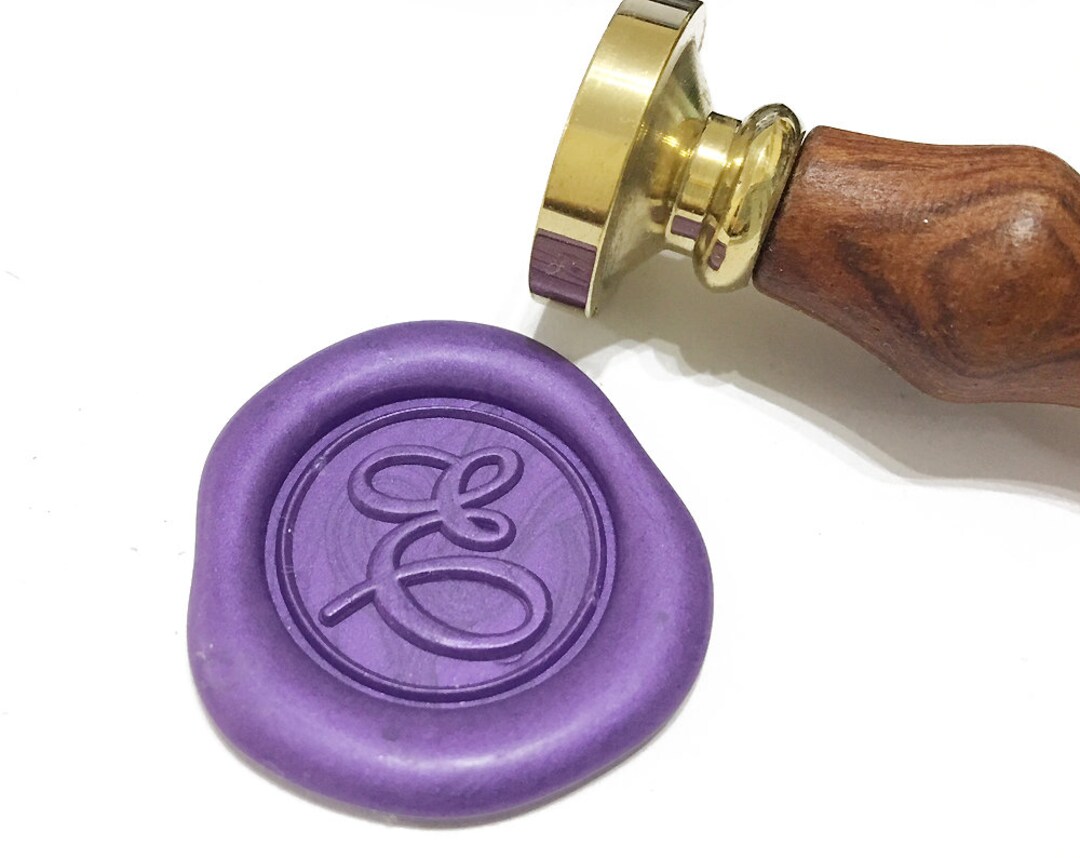 CALLIGRAPHY LETTER E Wax Seal Stamp / A to Z / Script Letter Alphabet ...