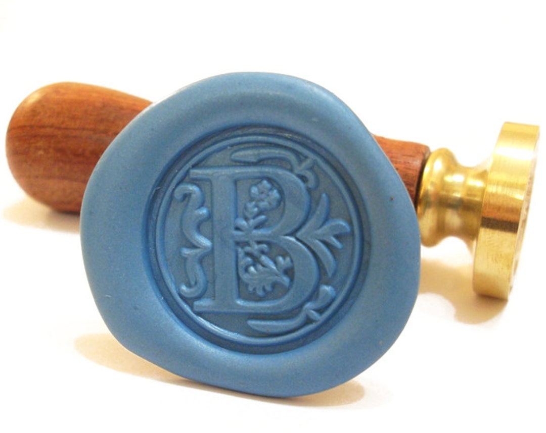 INITIAL LETTER B Wax Seal Stamp / Vintage Floral Design / Wedding ...