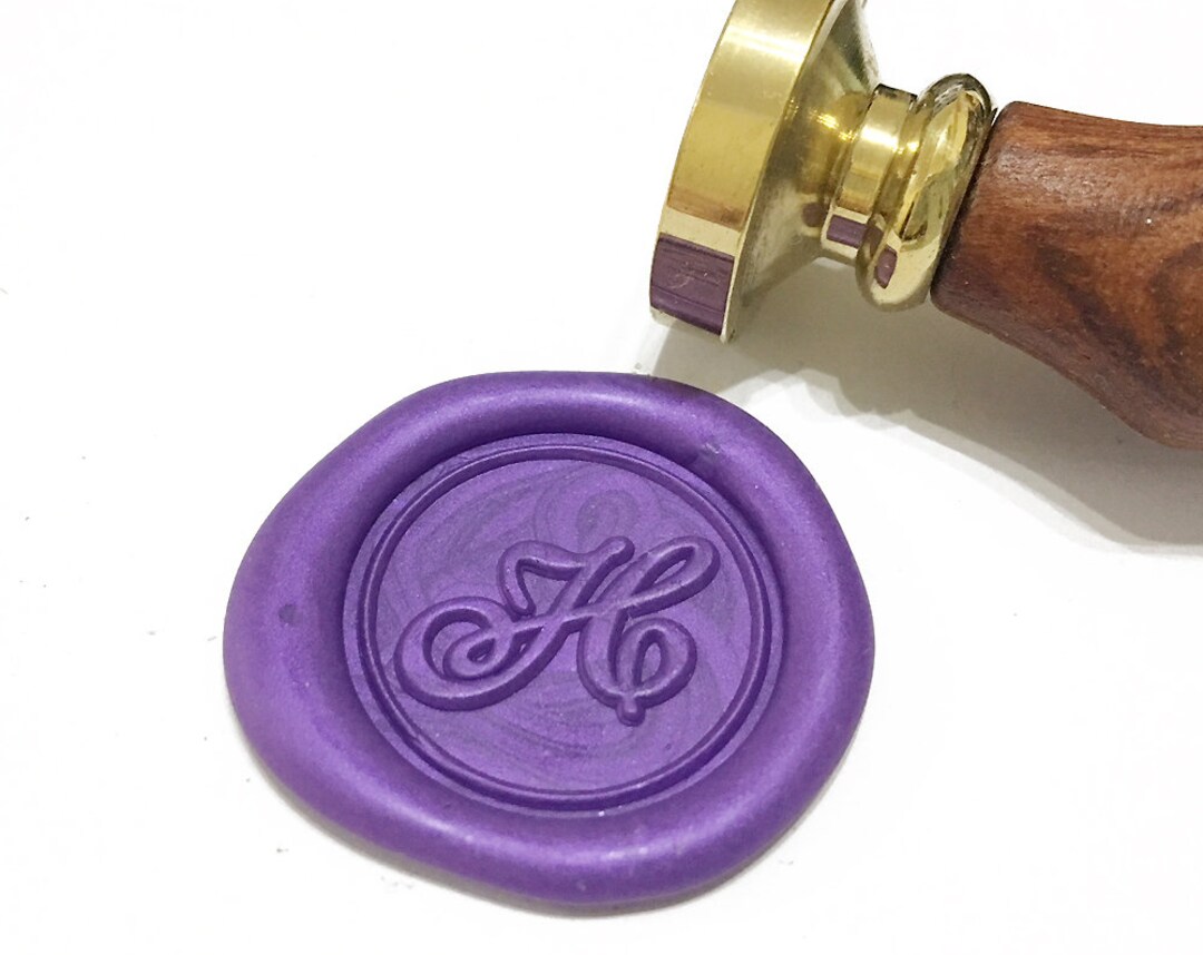 Calligraphy Letter H Wax Seal Stamp: Initial Stamp, Wedding Invitation ...