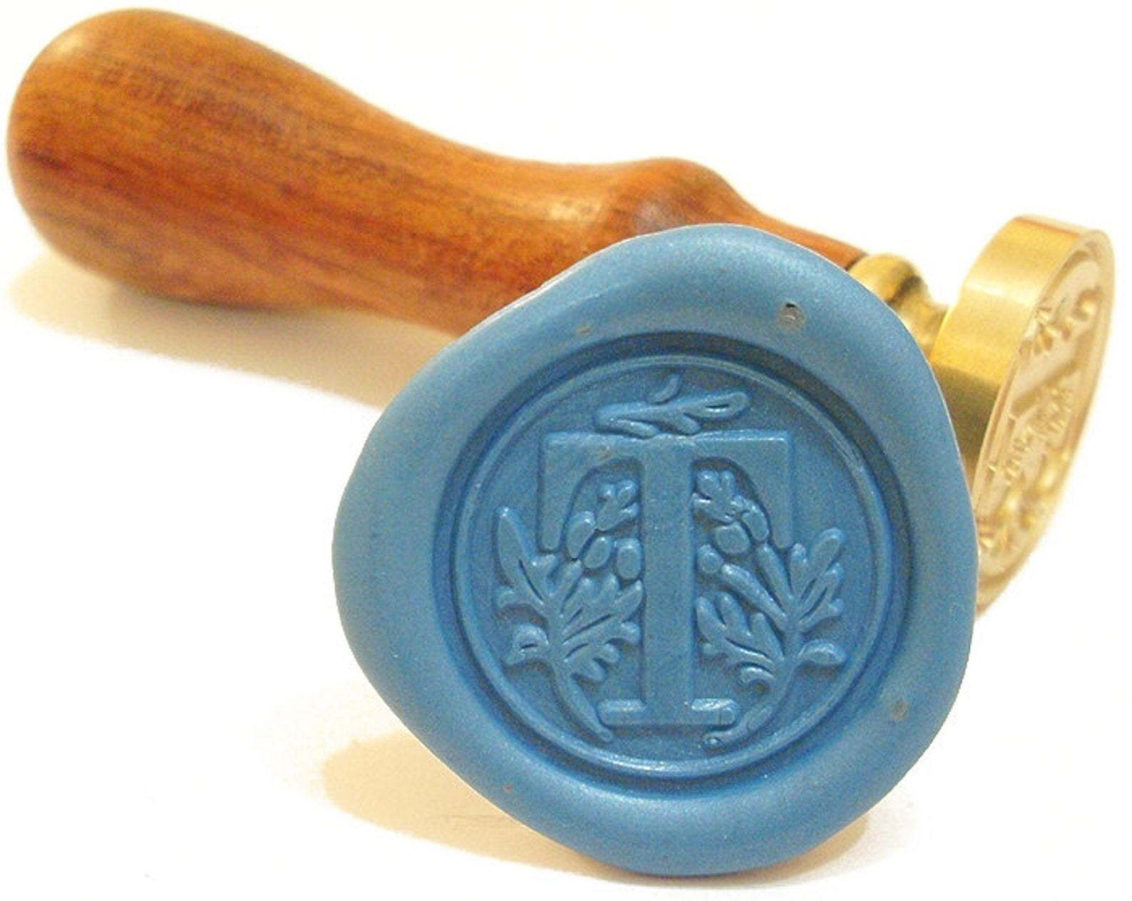 Letter T Initial Wax Seal Stamp: Vintage Floral Design - Etsy