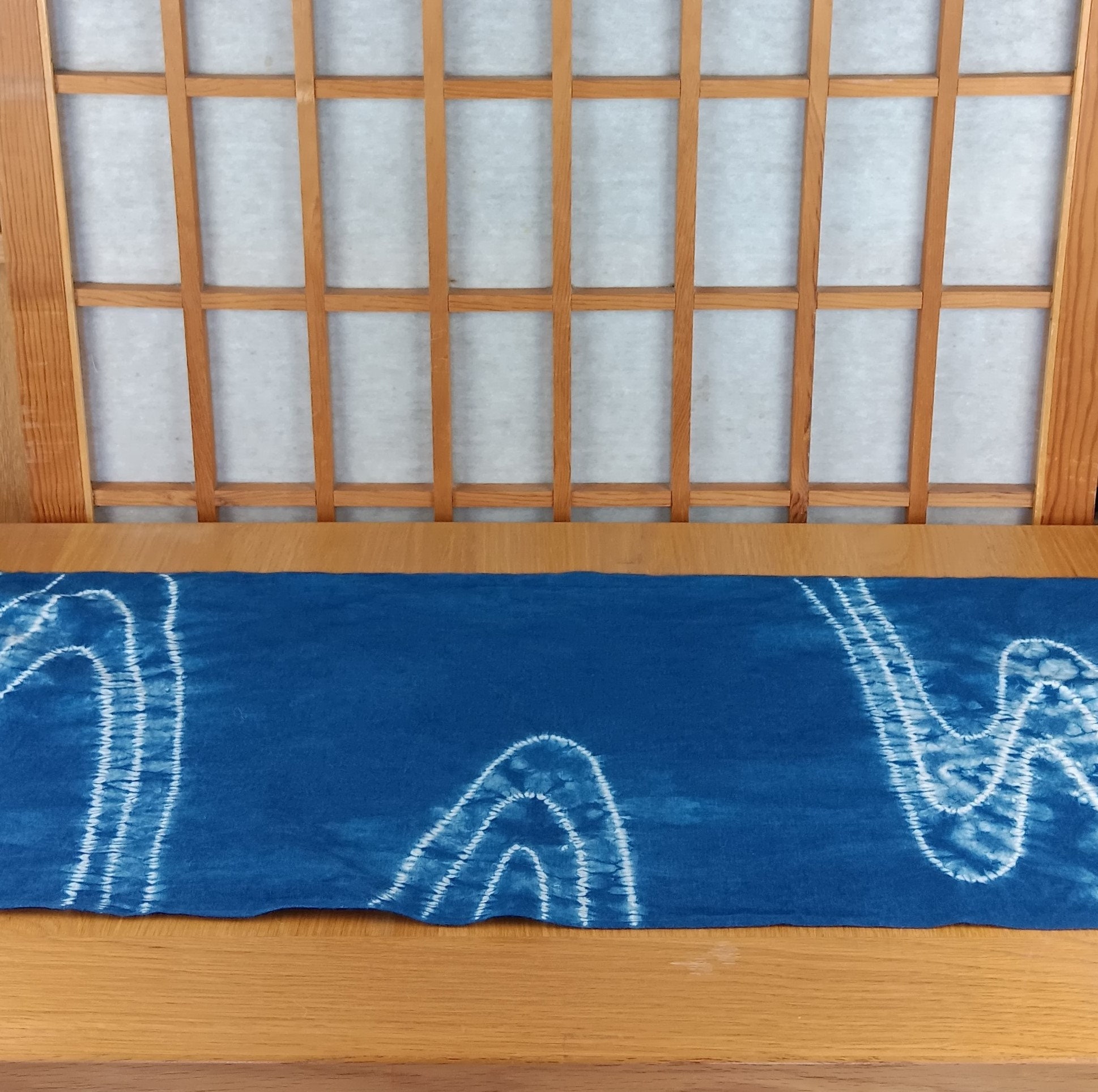 Shibori Tenugui Cloth, Hand-dyed in Natural Indigo Using Japanese ...