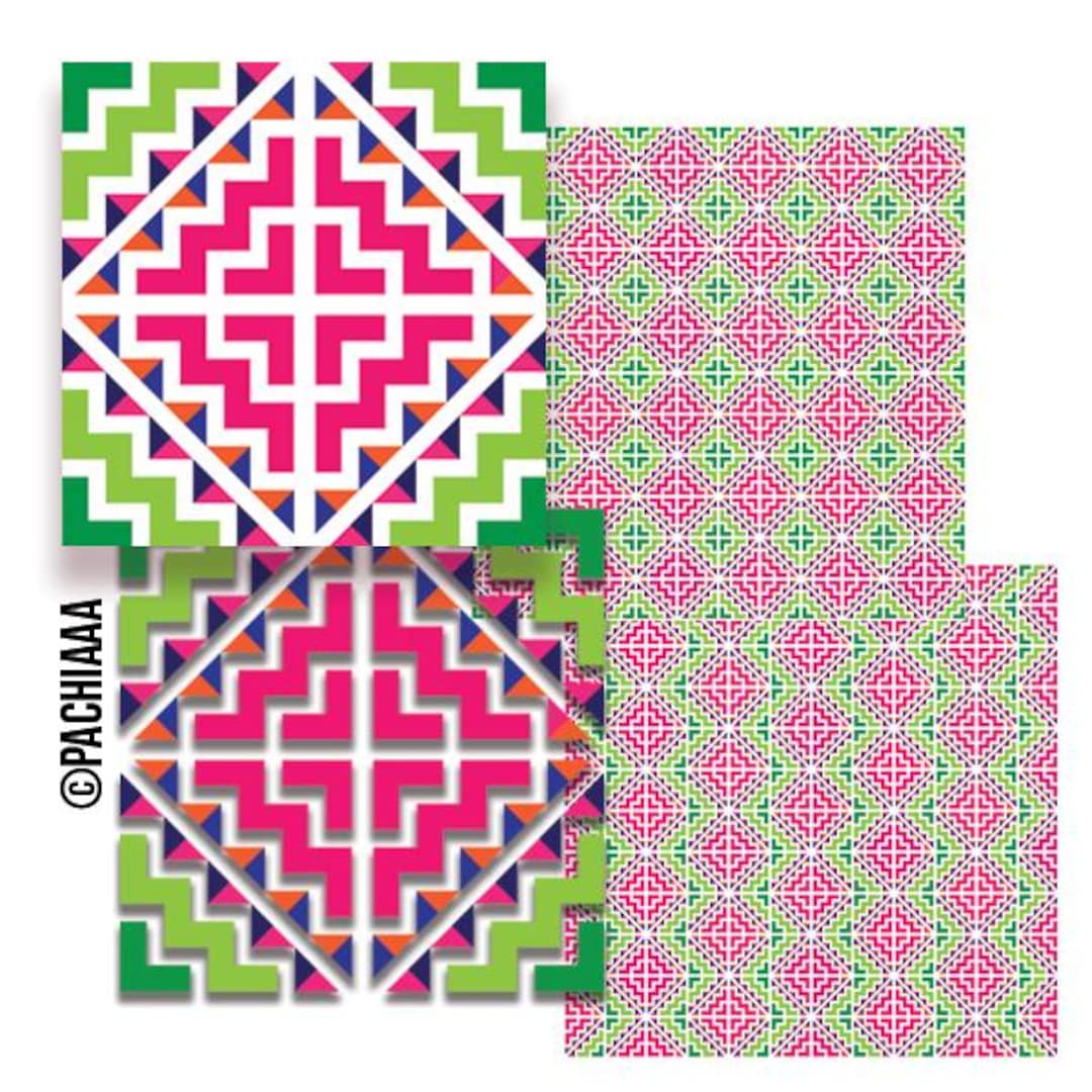 Colorful Hmong House Pattern, Seamless Wallpaper (digital File) - Etsy