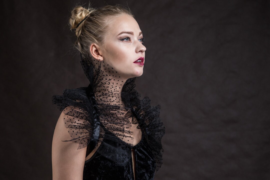 Elegant Black Tulle Bolero, Shrug, Gorget, Collar GOTHIC Vampire ...