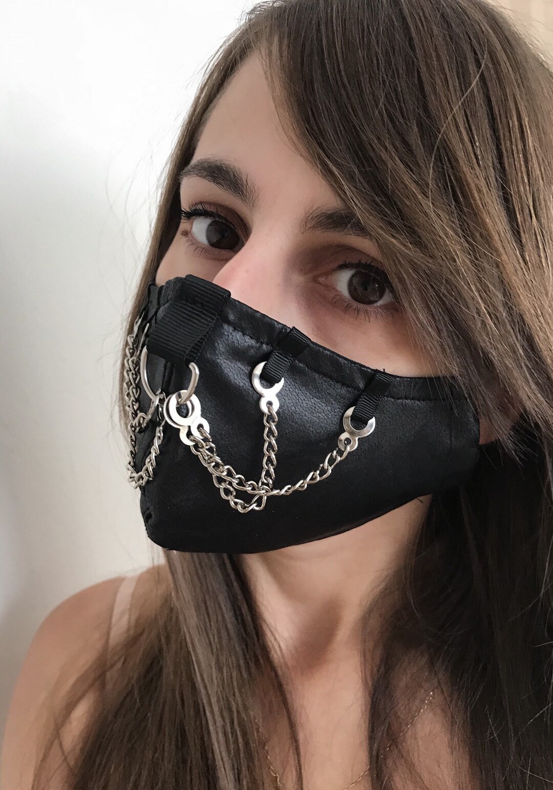 Goth Skai Reusable and Washable Cotton Face Mask Witch Chains ...