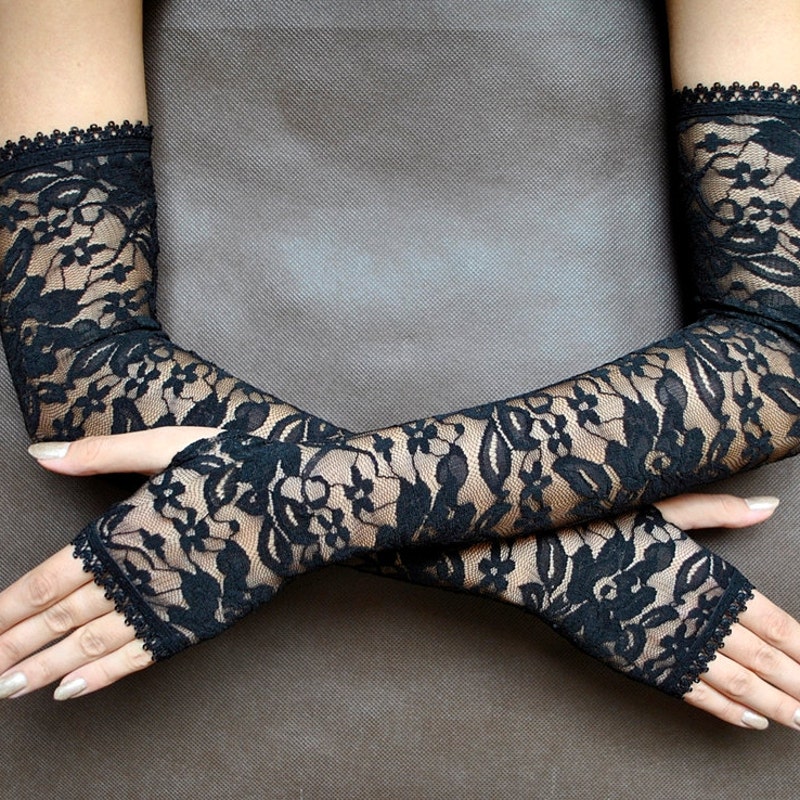 Fingerless Lace Gloves - Etsy