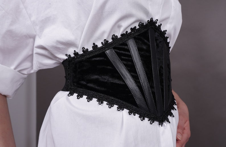 Black Velvet Corset Belt ELEGANT Corset Binding Waist - Etsy