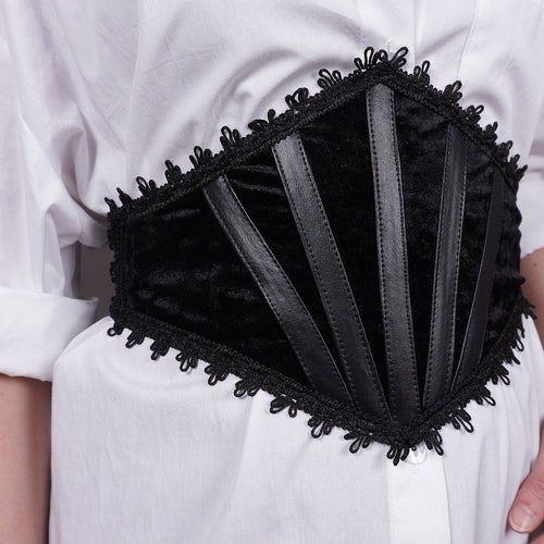 Black Velvet Corset Belt ELEGANT Corset Binding Waist - Etsy