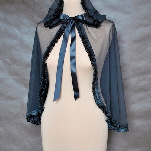 Romantic Cape Elegant Gothic Tulle CAPE Bolero Enlorured With - Etsy