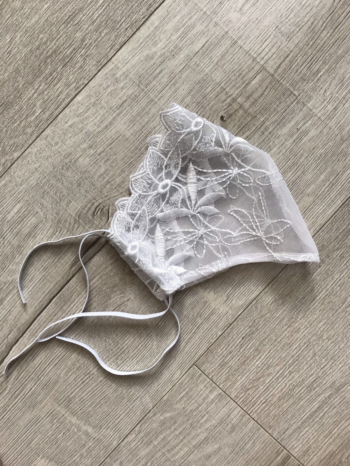 Bridal emroidered tulle Reusable and washable face mask | Etsy