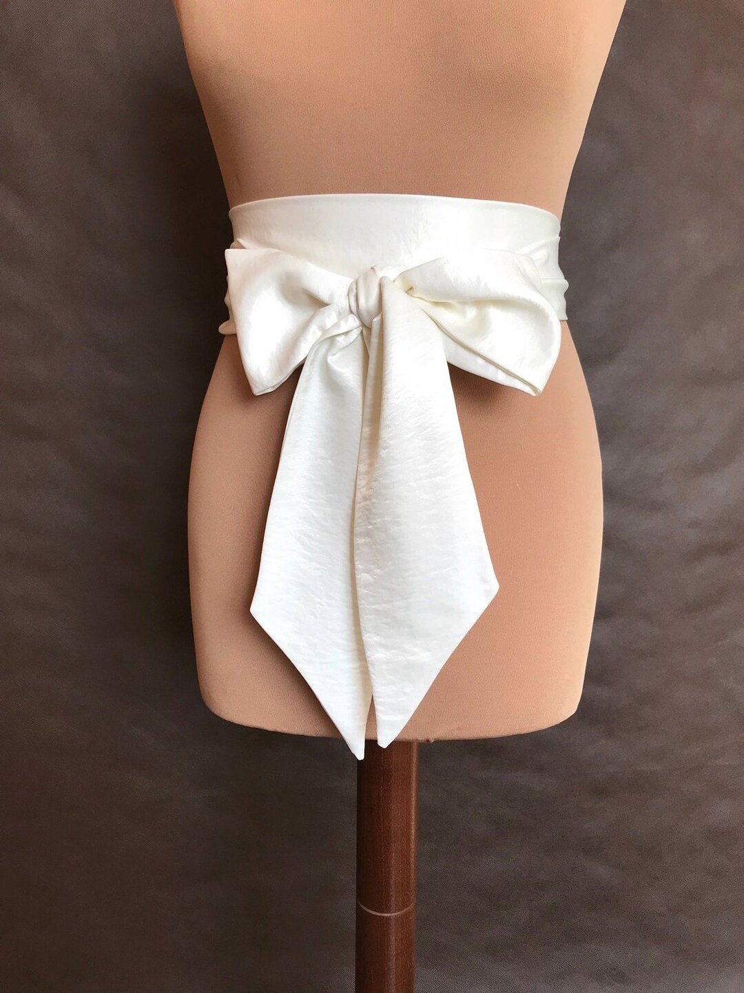 White or Ivory Romantic Binding Obi Belt Satin SASH Bridal Extra Long ...