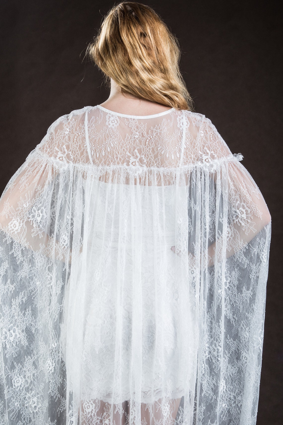 Fabulous Bridal Cape Lace Long Romantic Cape Elegant Ivory | Etsy