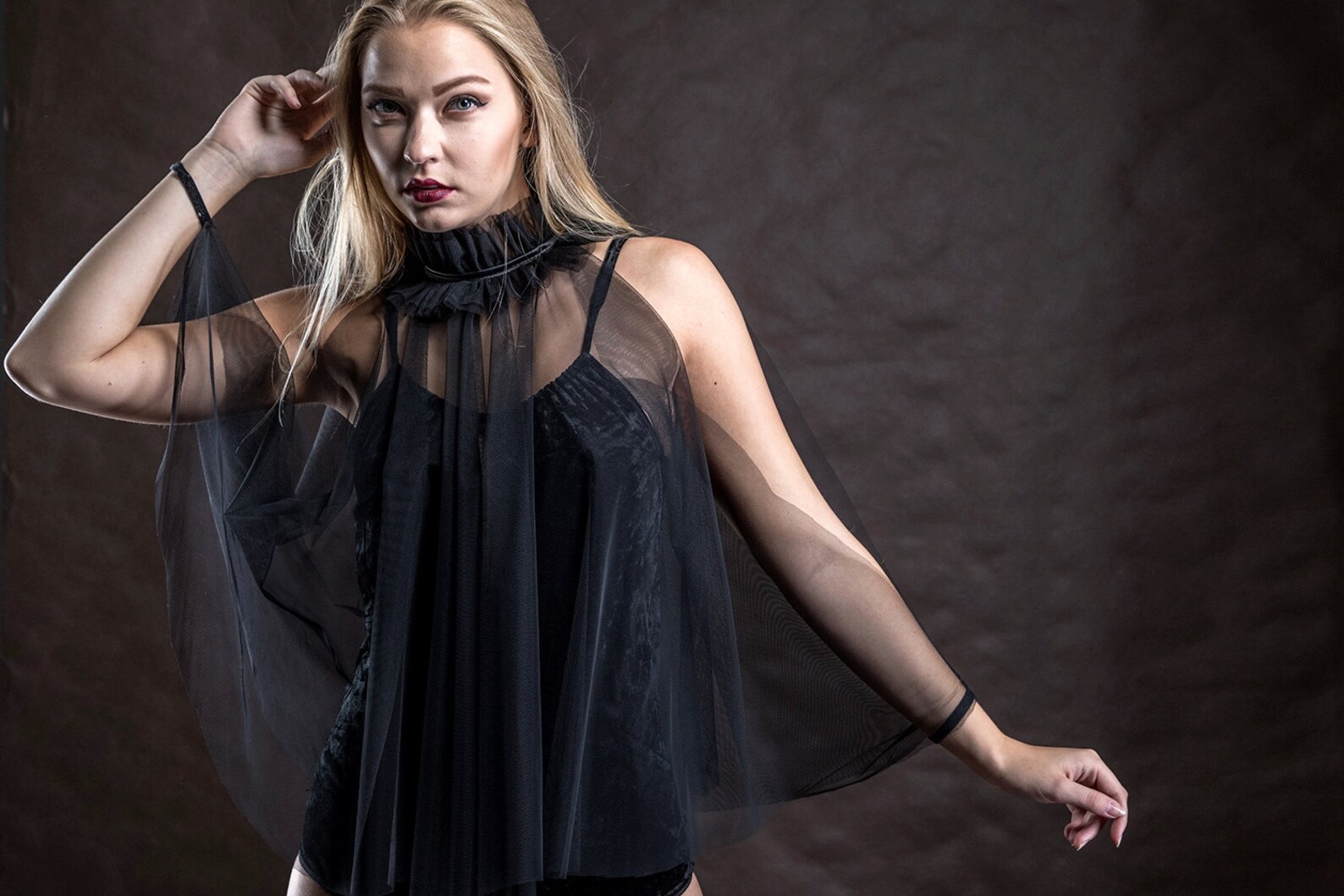 Elegant Tulle Black Cape With Cold Shoulders Romantic Sexy | Etsy