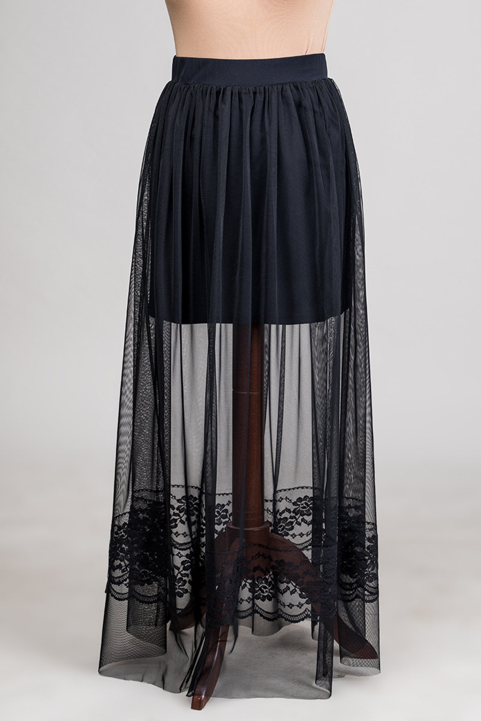 Elegant GOTHIC VAMPIRE Victorian Burlesque Glamour Long Tulle SKIRT ...