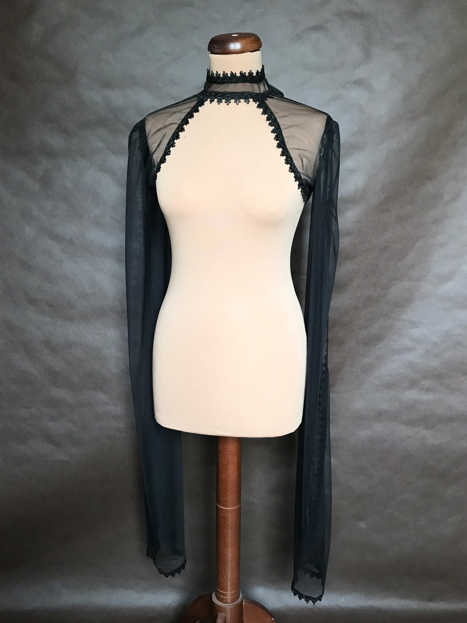 Romantic Cape Elegant Gothic Tulle CAPE Bolero Enlorured With | Etsy