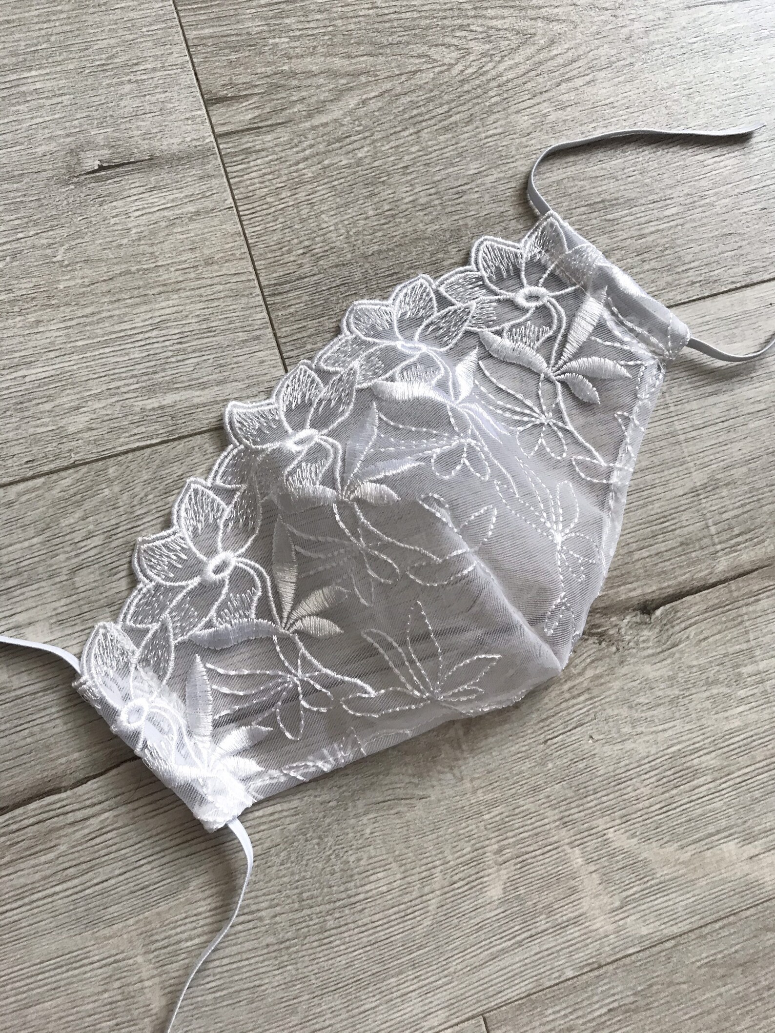 Bridal emroidered tulle Reusable and washable face mask | Etsy