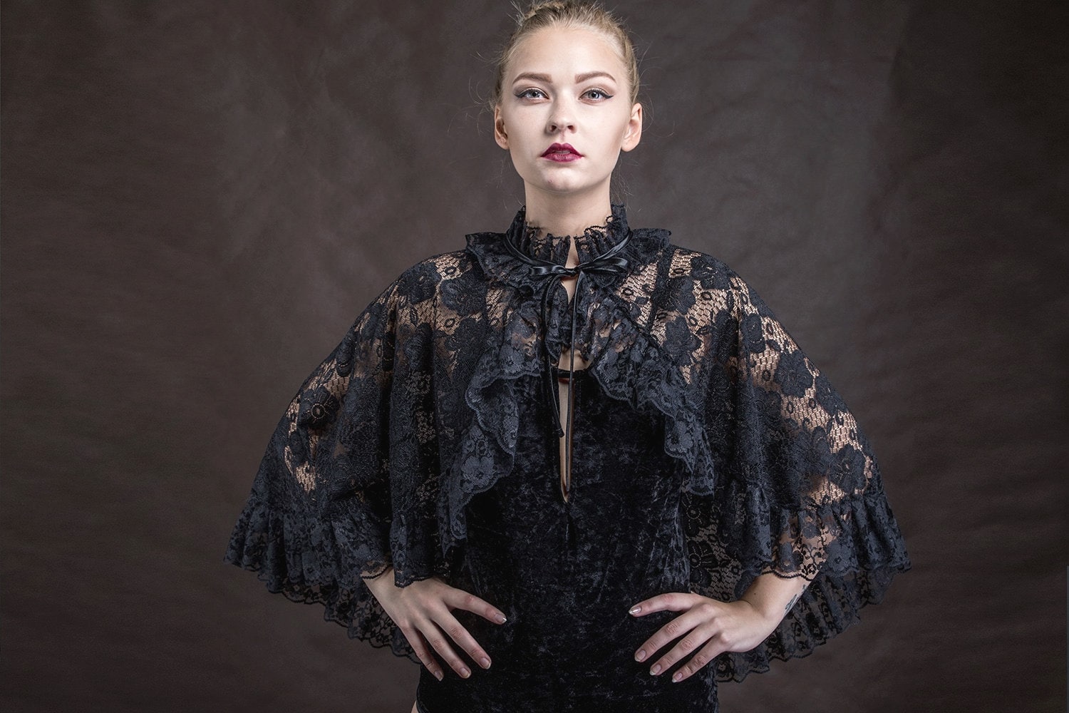 Gothic Victorian Vampire Black LACE CAPE Elegant Burlesque | Etsy