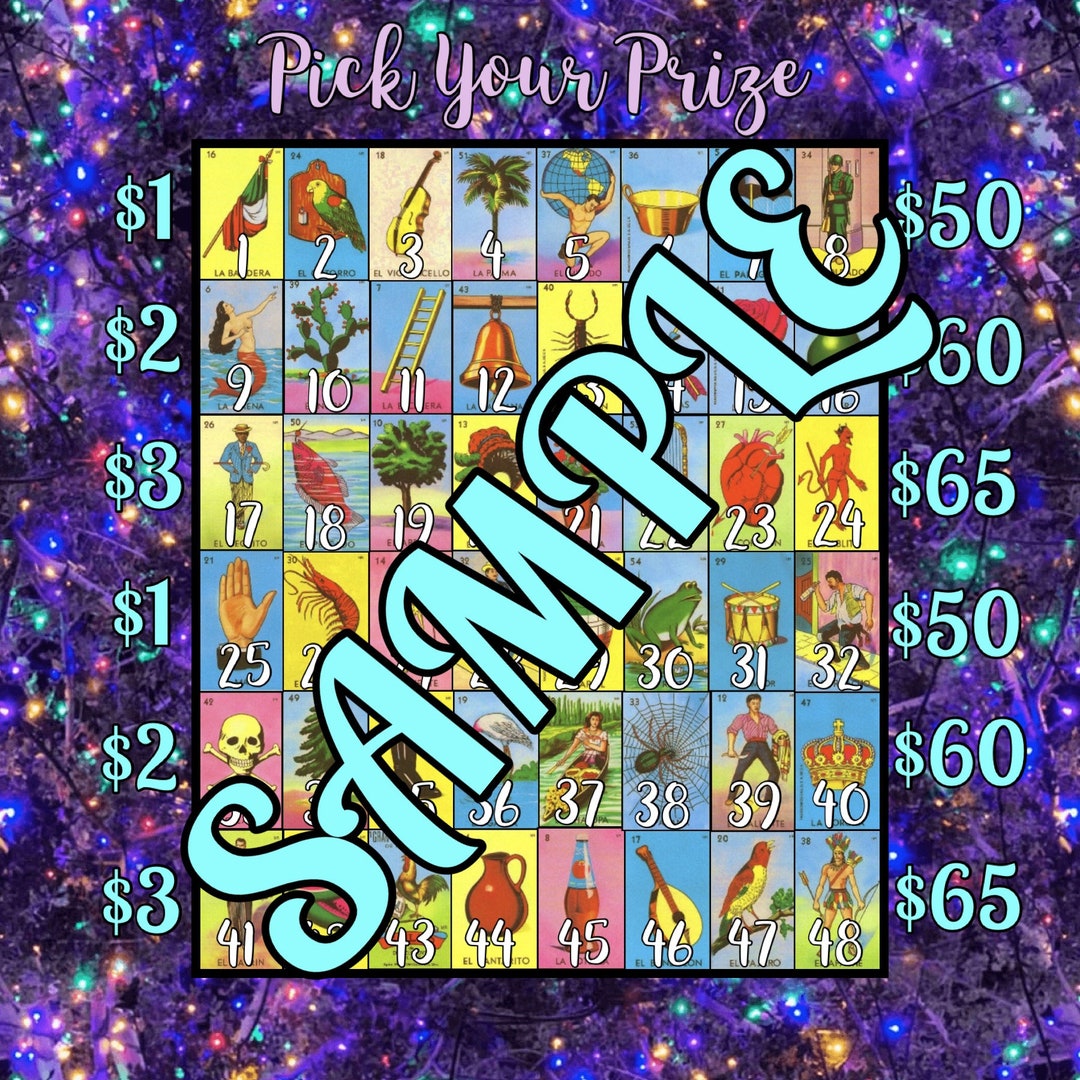 Pick Your Prize Loteria Board - Etsy