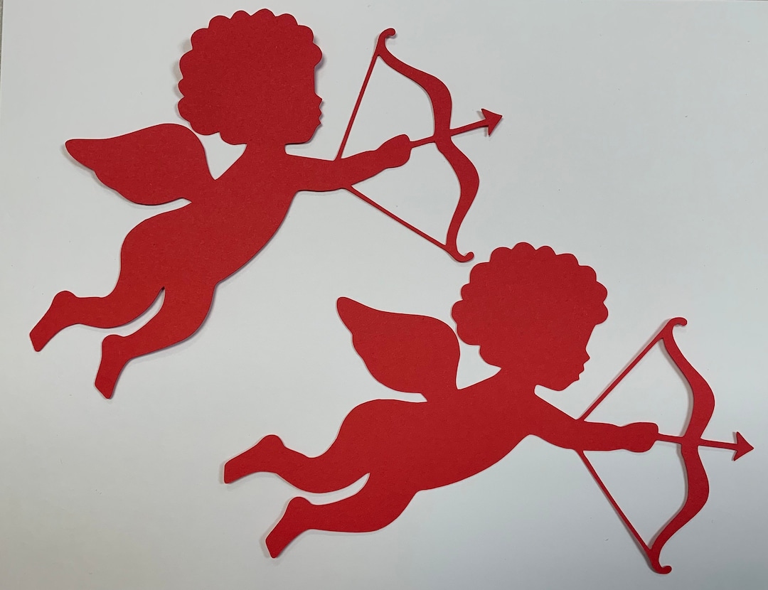 Small Cupid Cutouts, Valentines Day, Cherub Paper Angel, Cupid Cutout ...