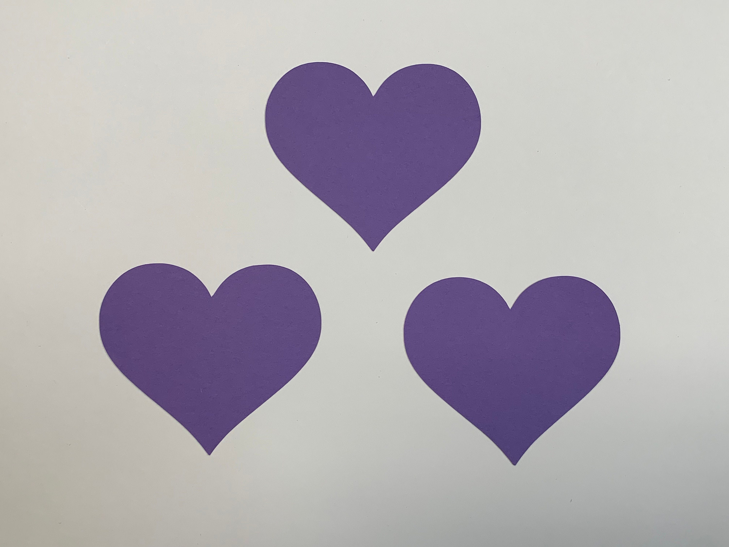 Buy Small Cardstock Hearts, Purple Heart Die Cut, Paper Heart, Heart ...