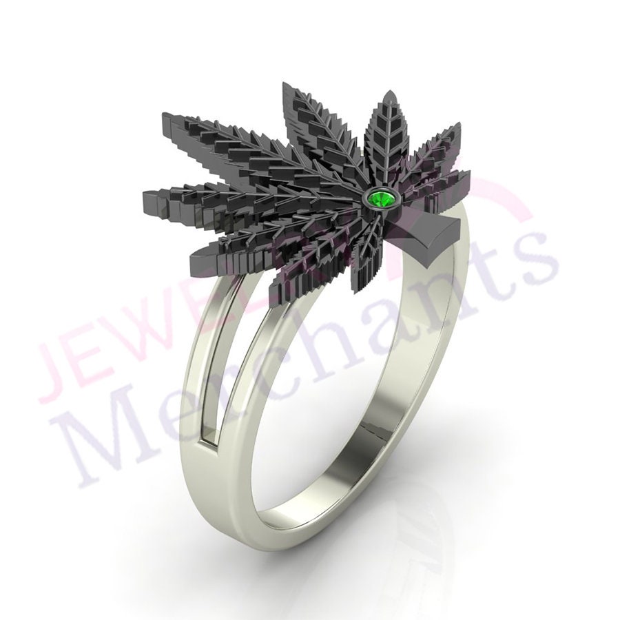 925 Sterling Silver Marijuana Weed Ring - munimoro.gob.pe
