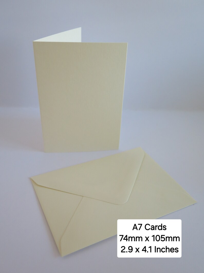 50 X A7 Mini Ivory Cream Blank Greeting Cards With 50 X C7 Ivory/cream ...
