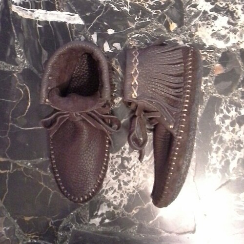 Buffalo Hide Moccasins-hand Stitched with or Without Fringe - Etsy