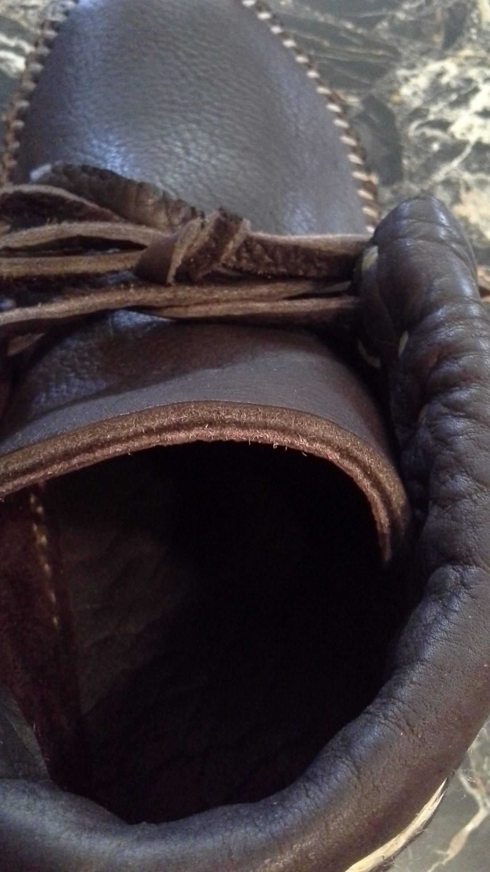 Buffalo Hide Moccasins Lined With Deerskin, With a Double Buffalo ...