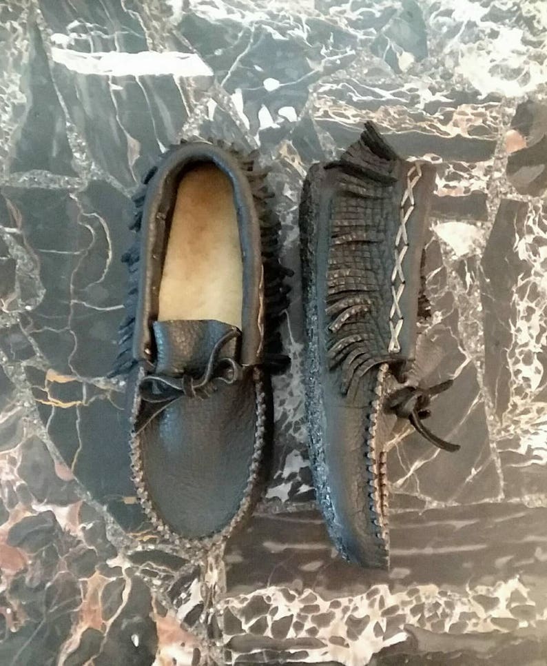 Buffalo Hide Moccasins Hand Stitched - Etsy