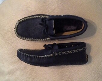 Buffalo Hide Moccasins Hand Stitched - Etsy