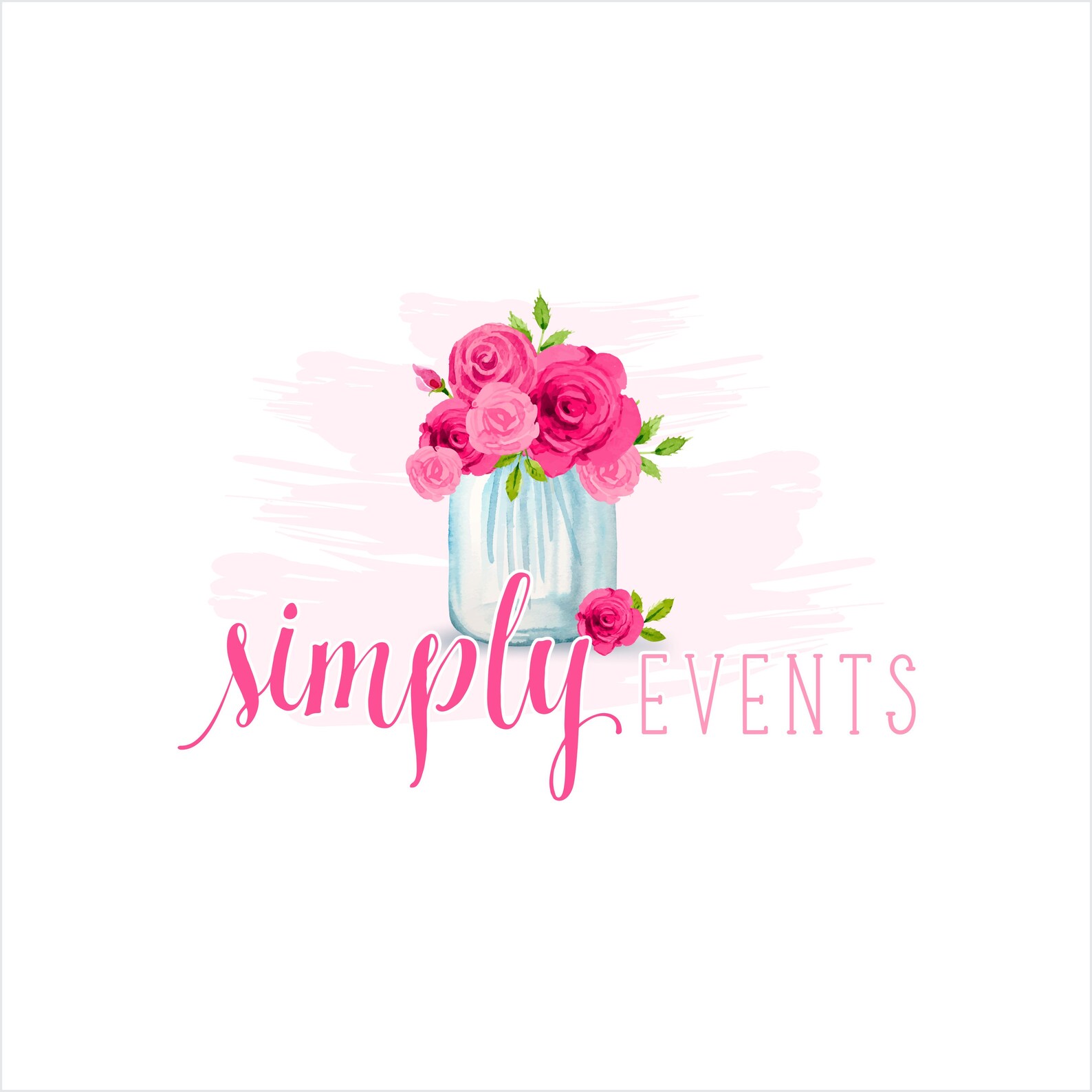 Premade Logo Design-event Logo-logo Design-watercolor Logo-flower Logo ...