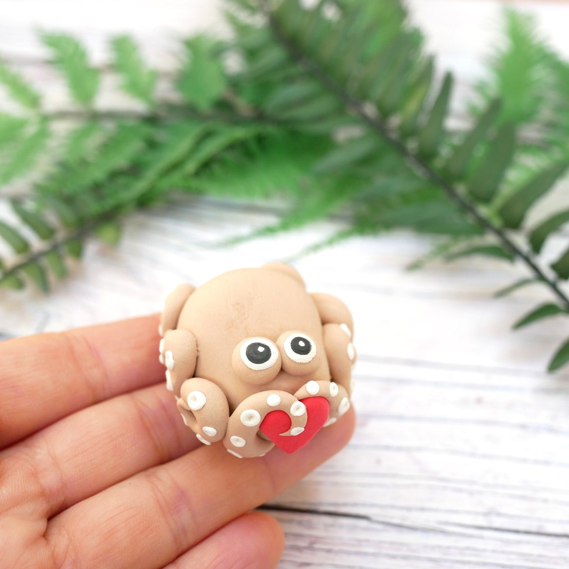 Valentine's Day Octopus Holding Heart Totem Ornament - Etsy