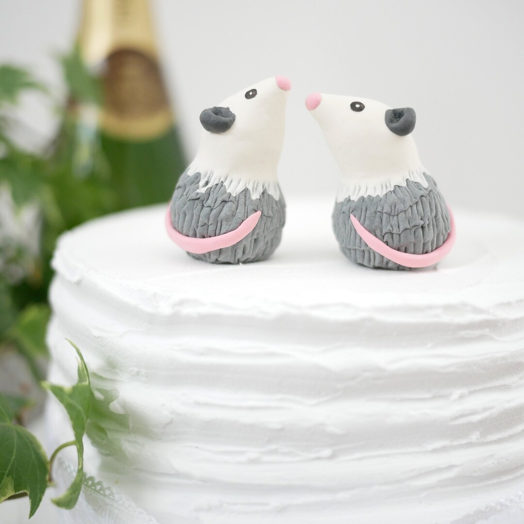 Handmade Opossum Animal Wedding Cake Topper (with or Without Rainbow ...