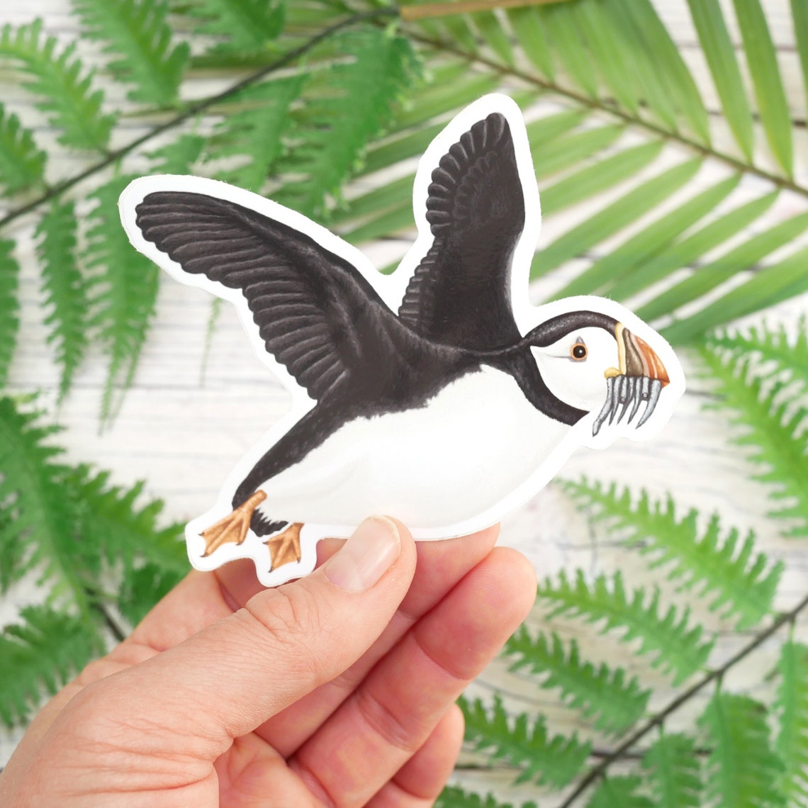 Flying Puffin Vinyl Sticker - Waterproof Animal Wildlife Inspired Gift ...