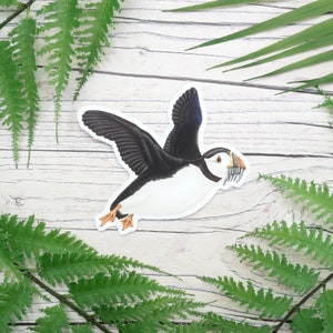 Flying Puffin Vinyl Sticker - Waterproof Animal Wildlife Inspired Gift ...
