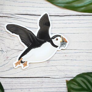 Flying Puffin Vinyl Sticker - Waterproof Animal Wildlife Inspired Gift ...