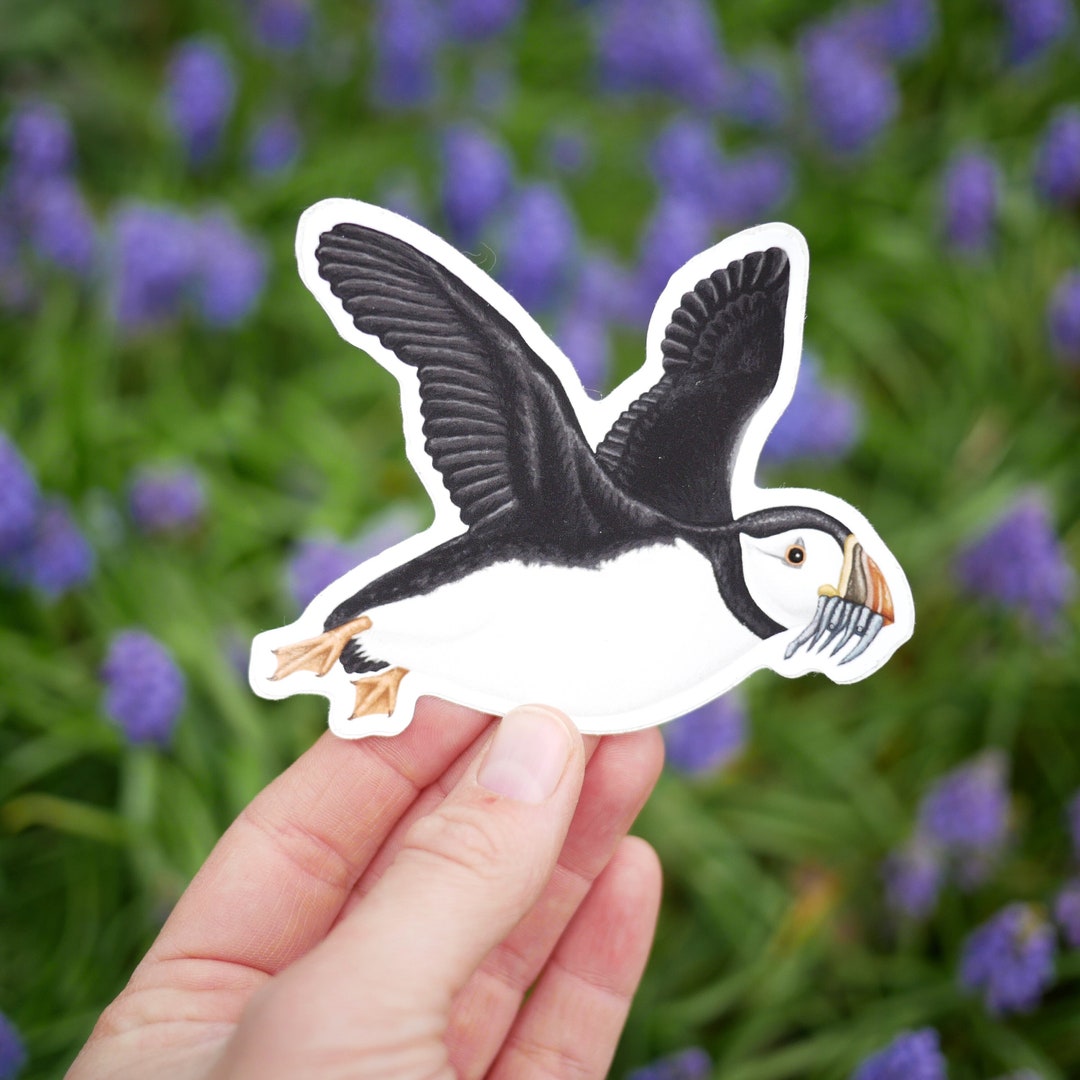 Flying Puffin Vinyl Sticker - Waterproof Animal Wildlife Inspired Gift ...