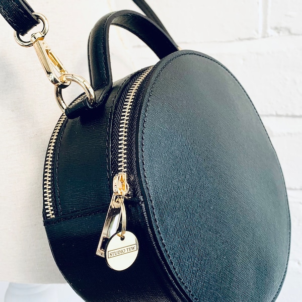 Round Leather Bag - Etsy