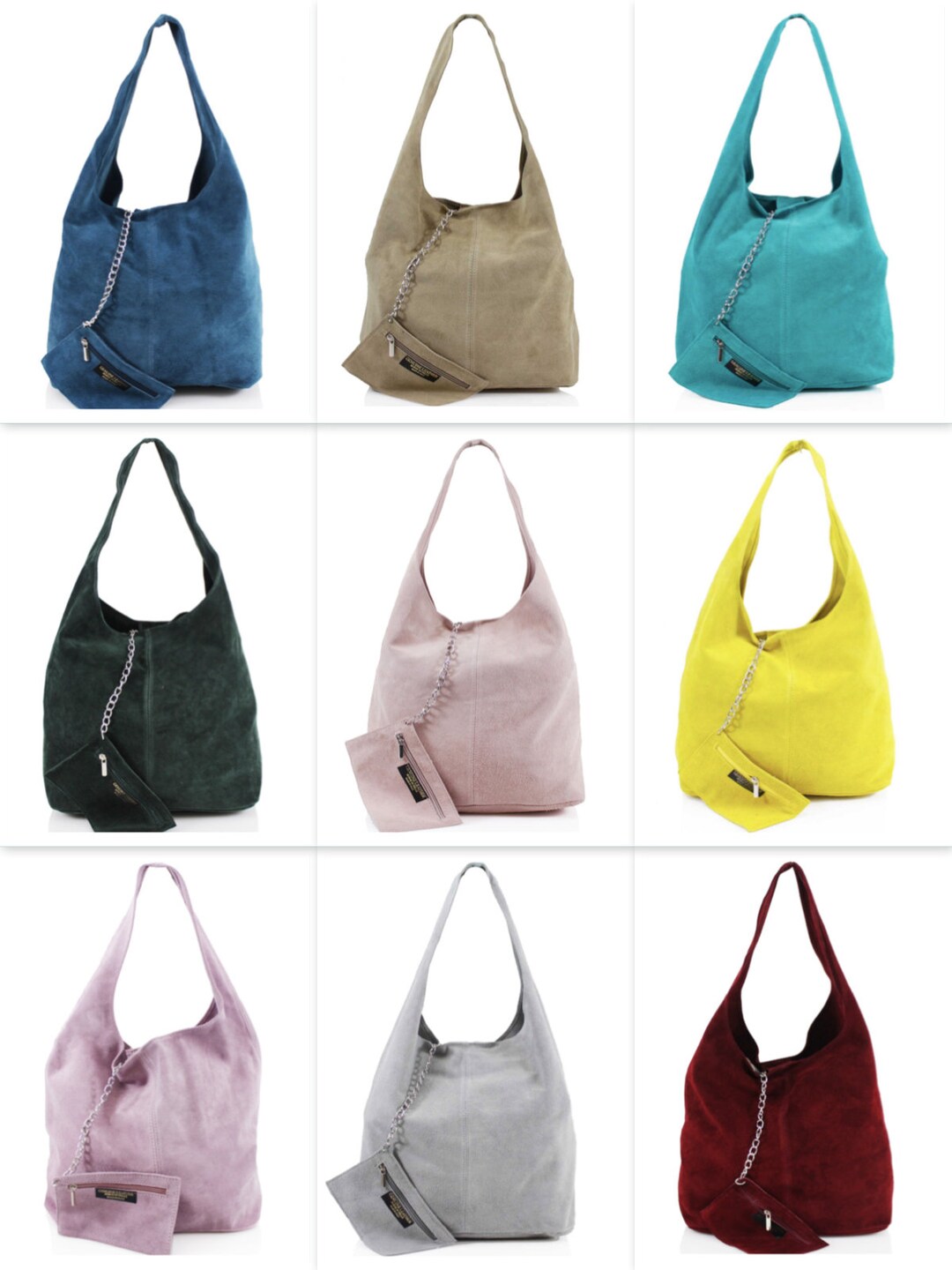 Suede Shoulder Bag Numerous Colours, Suede Hobo Bag, Suede Hippy Bag ...