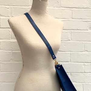 Royal Blue Leather Crossbody Bag, Royal Blue Shoulder Bag, Wedding Bag ...