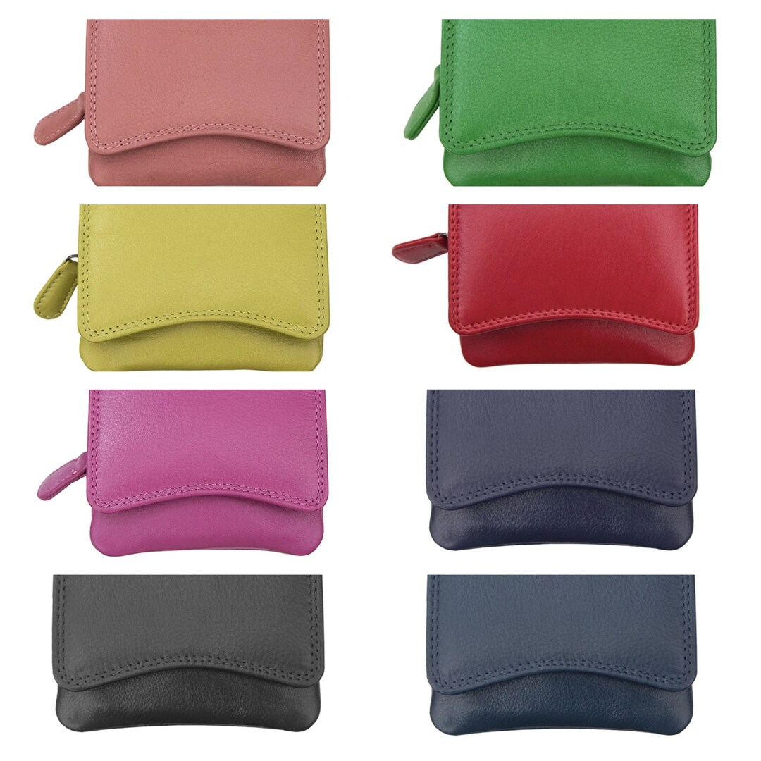 Bright RFID Secure Leather Purse, Colourful Leather Purse, Card Purse ...