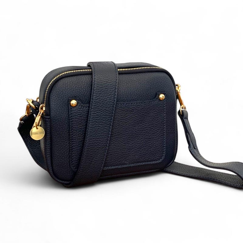 Blue Leather Shoulderbag - Etsy UK