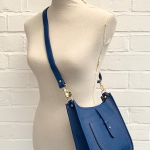 Royal Blue Leather Crossbody Bag Royal Blue Shoulder Bag - Etsy